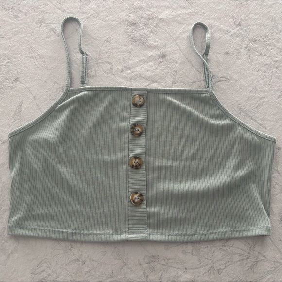 Pink Lily | Tops | Pink Lily Mint Buttonfront Ribbed Tank Top | Poshmark